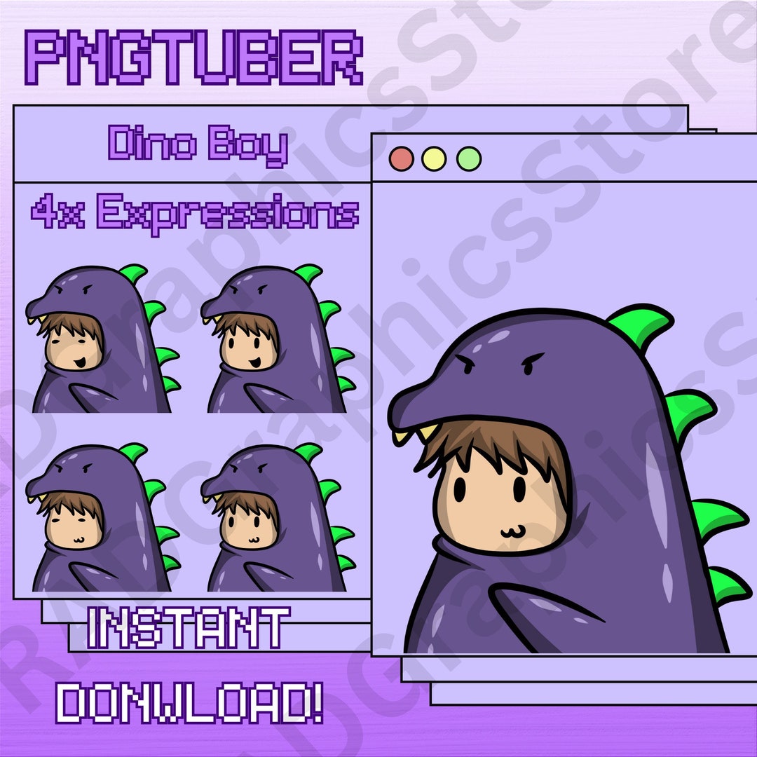 Cute Dino Boy Pngtuber PNG Tuber Instant Download Pngtuber - Etsy