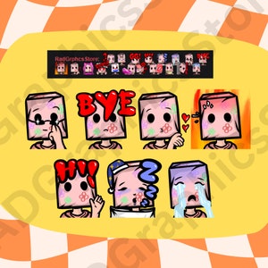 19 Paperbag Emote Pack , Instant Download, Pngtuber Anime Avatar ...