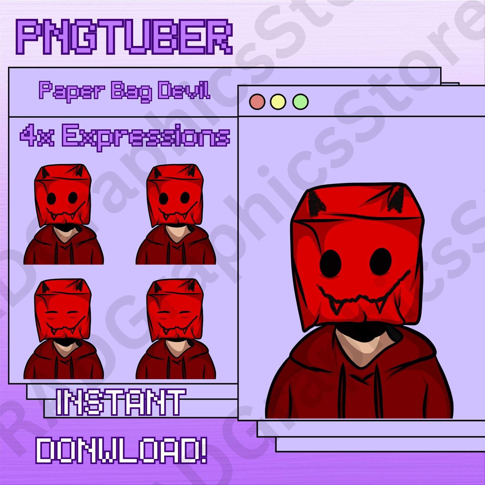 Paper Bag Devil Pngtuber PNG Tuber Instant Download - Etsy