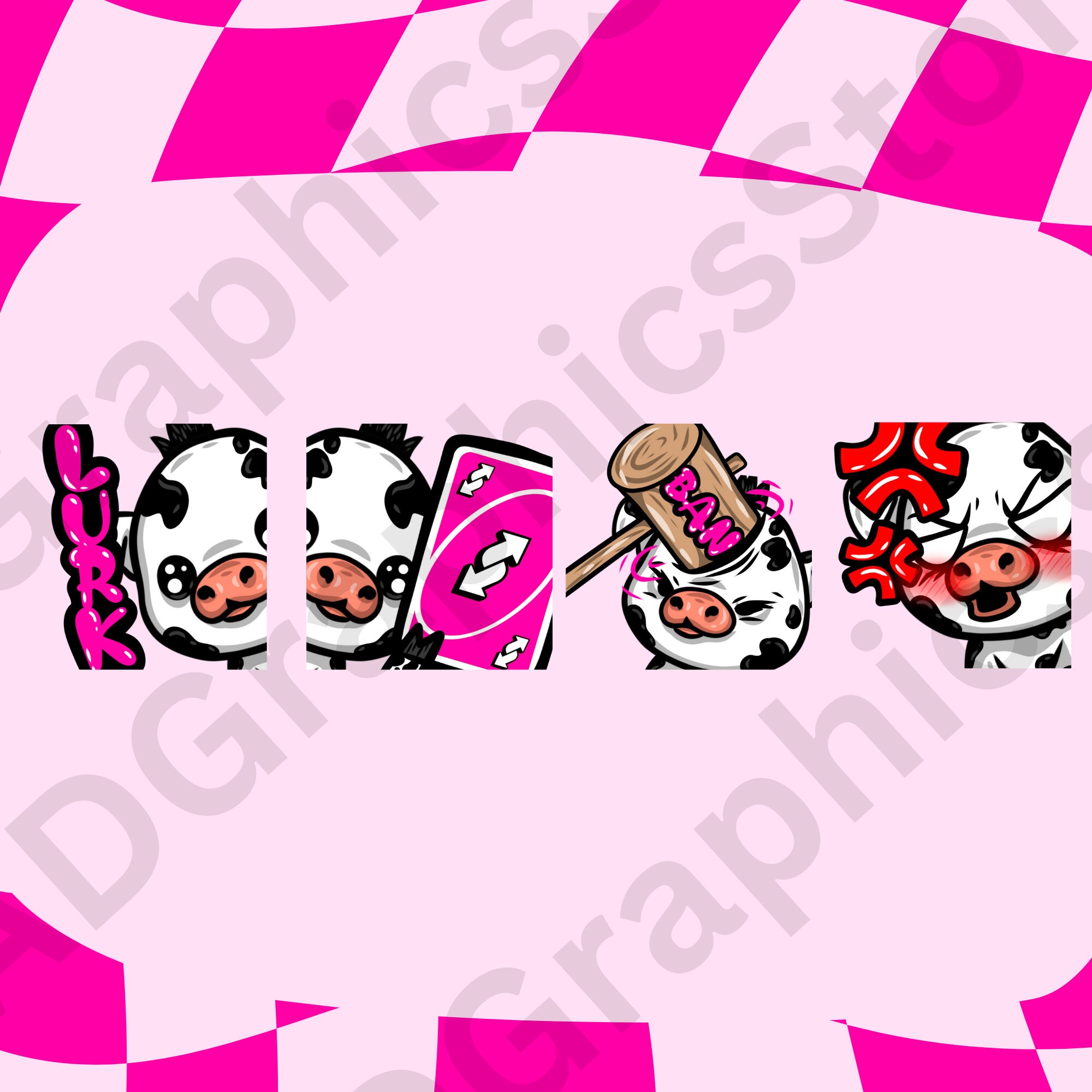 20 Cute Cow Emote Pack , Instant Download, Pngtuber Anime Avatar ...