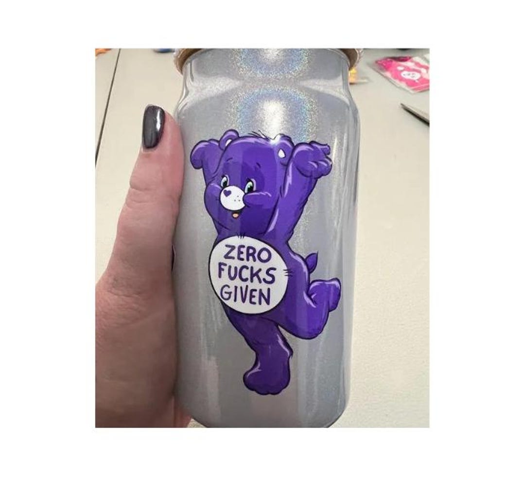 Swear Care Bear UV DTF Sticker: Snarky Humor Decal - Etsy