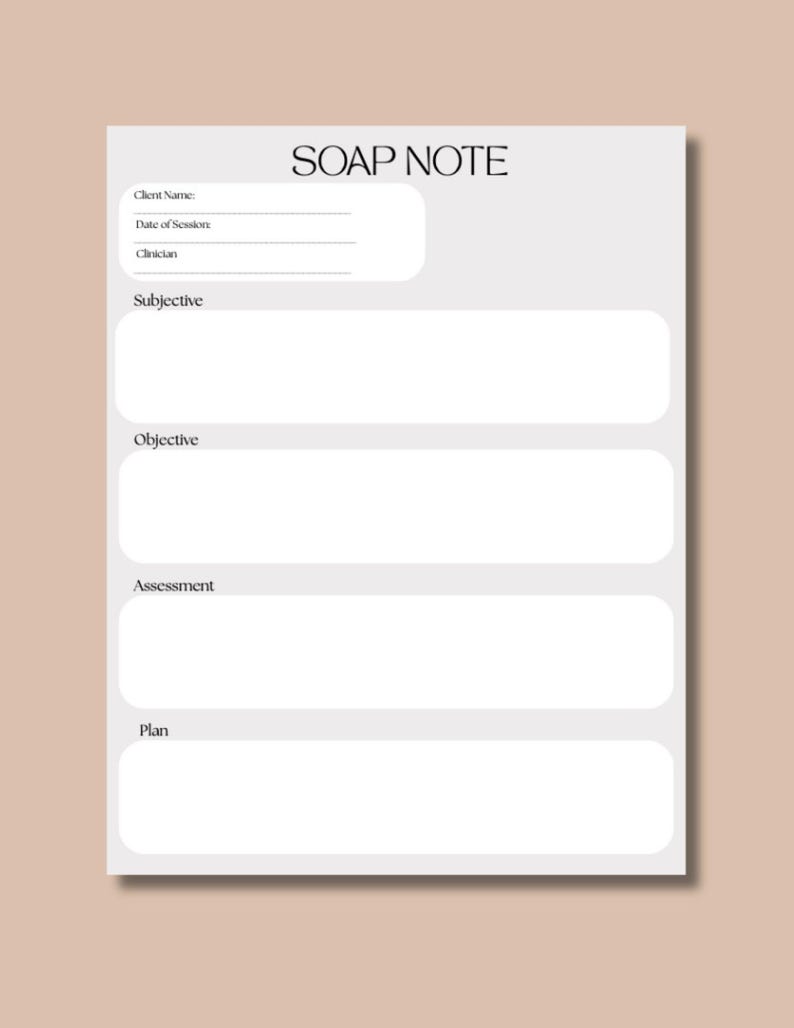 SOAP Note Template & Guide | Social Work Printable PDF | Counseling ...