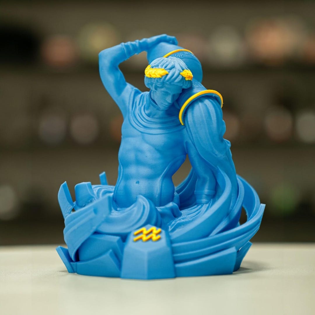 Aquarius Zodiac Figurine 3D Printed Horoscope Statue Astrology Desk ...
