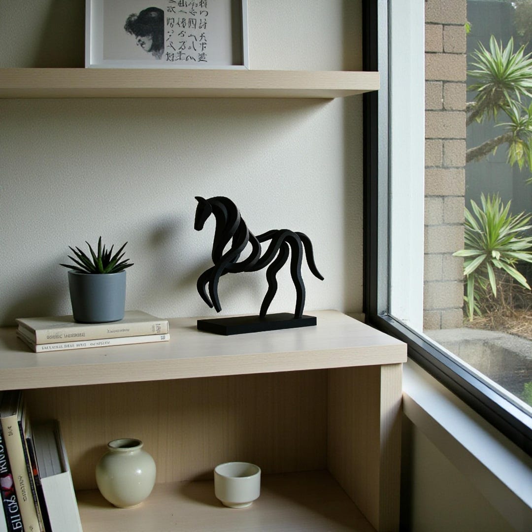 Modern Horse Sculpture Equine Statue Horse Lover Gift Minimalist Shelf ...