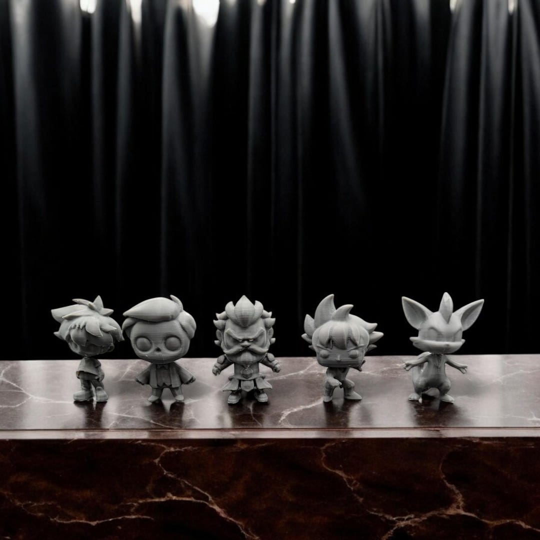 Anime Style Miniature Figure Bundle Ready to Paint Chibi Characters ...