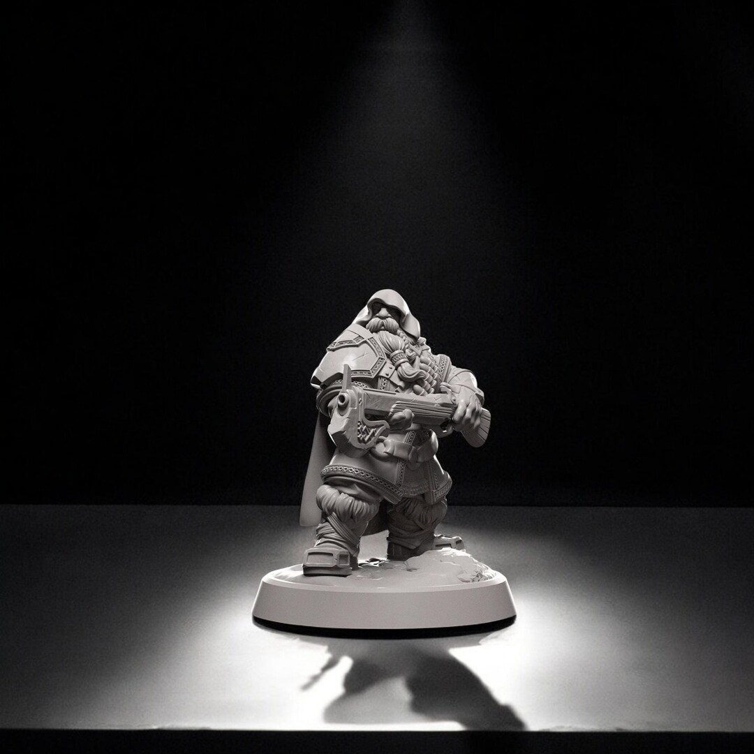 Dwarf Miniature With Crossbow 3D Printed Unpainted Fantasy Dwarf RPG ...