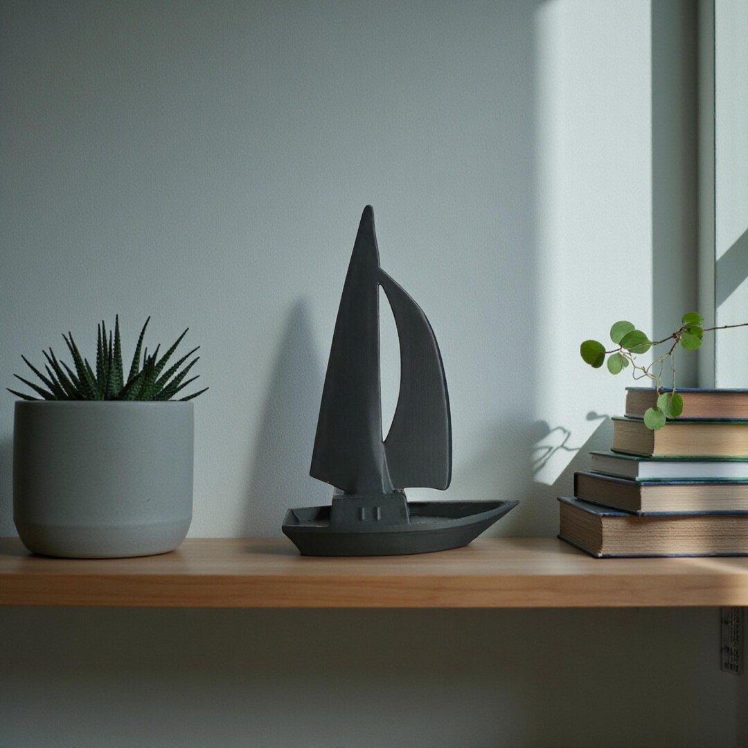 Minimalist Sailboat Sculpture Modern Design Nautical Decor Desk ...