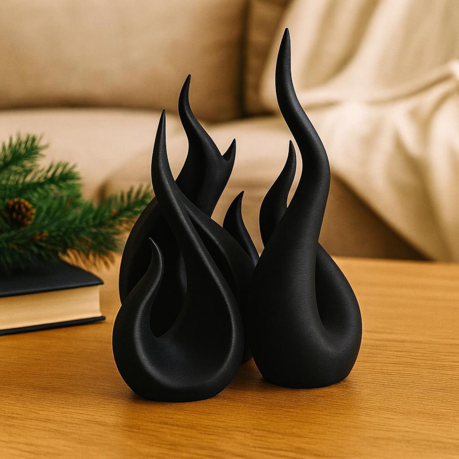 Flame Sculpture 3D Printed Fire Decor Modern Flame Art Desk Accent ...