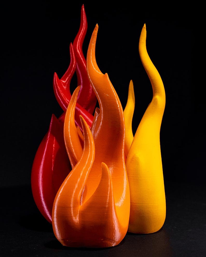 Flame Sculpture 3D Printed Fire Decor Modern Flame Art Desk Accent ...