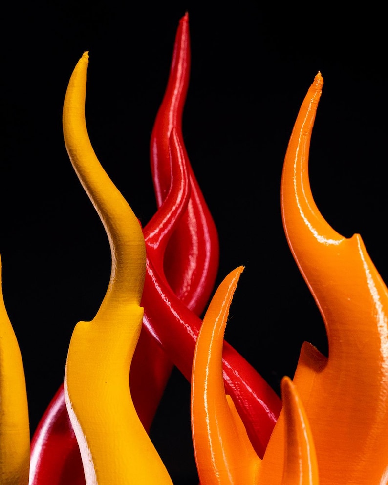Flame Sculpture 3D Printed Fire Decor Modern Flame Art Desk Accent ...