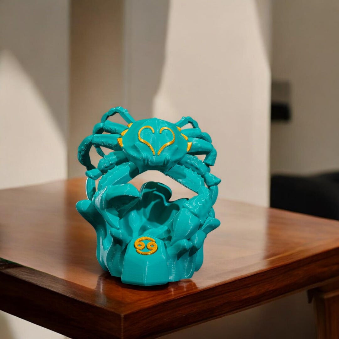 Cancer Zodiac Figurine 3D Printed Horoscope Statue Astrology Desk Decor ...