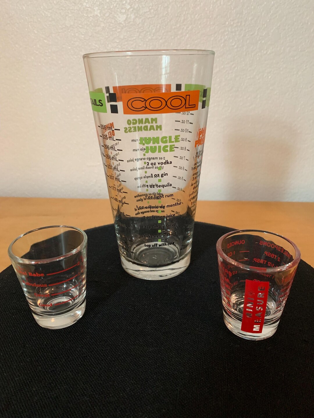 Libbey Barware Set – Cocktail Recipe Glass and Measuring Shot Glasses ...