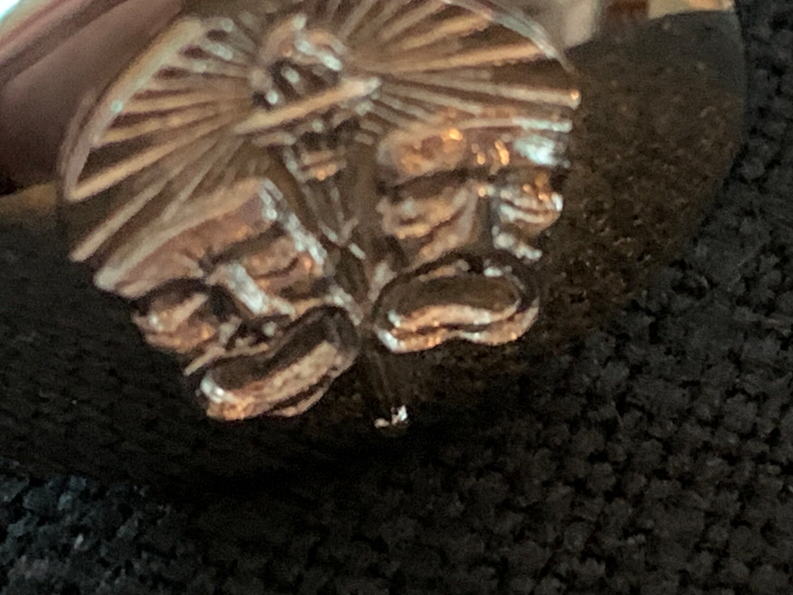 Comedy Tragedy Mask With Torch in Center of Oval Cufflinks, Silver Tone ...