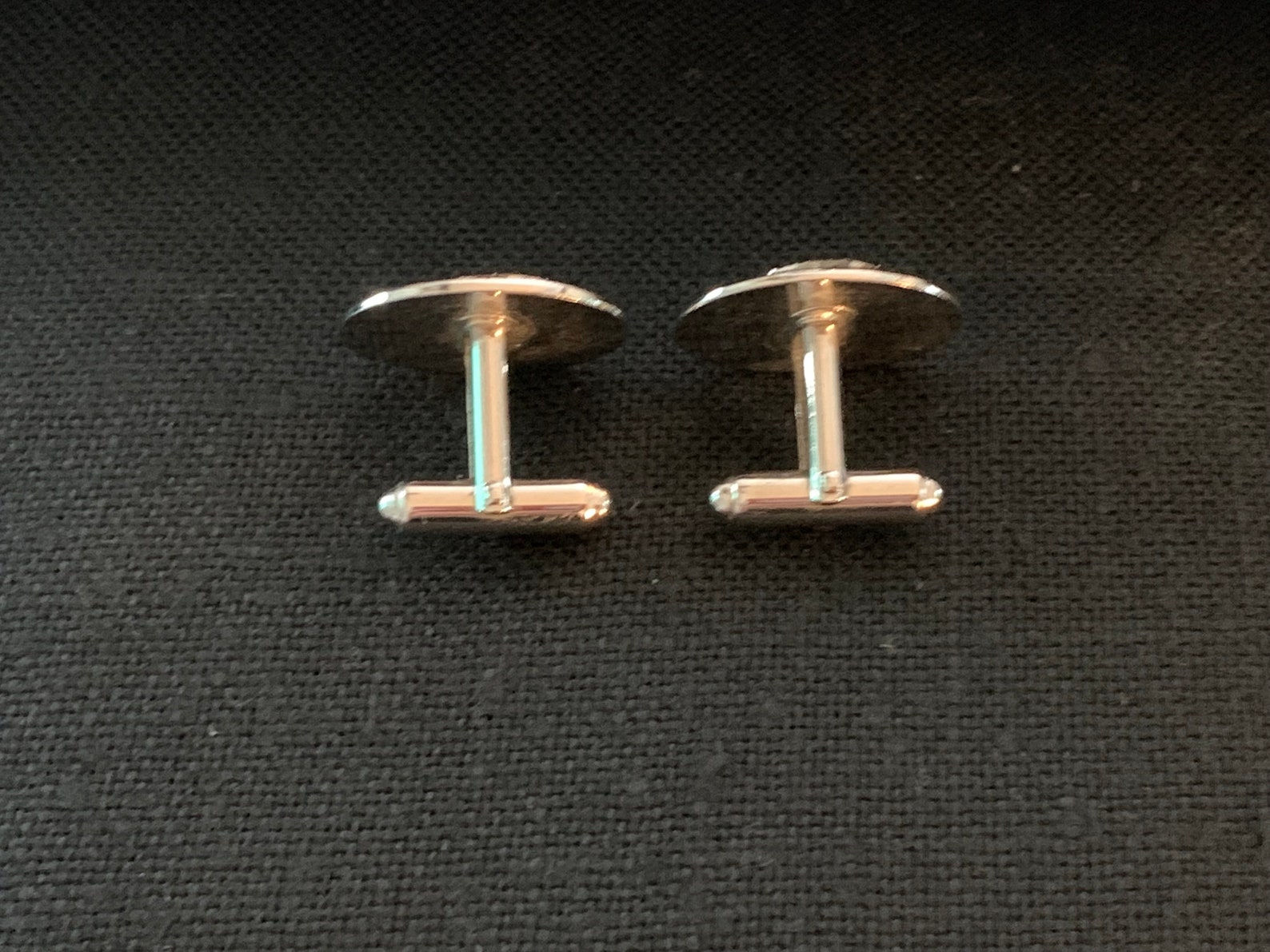 Comedy Tragedy Mask With Torch in Center of Oval Cufflinks, Silver Tone ...