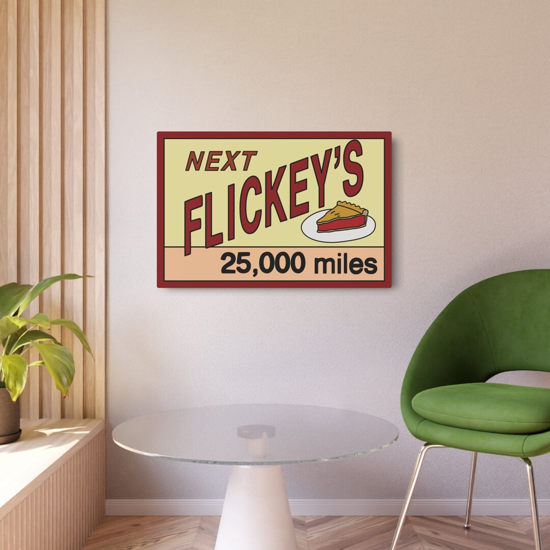 Simpsons Flickey's 25,000 Miles Metal Art Sign 30x20 - Etsy