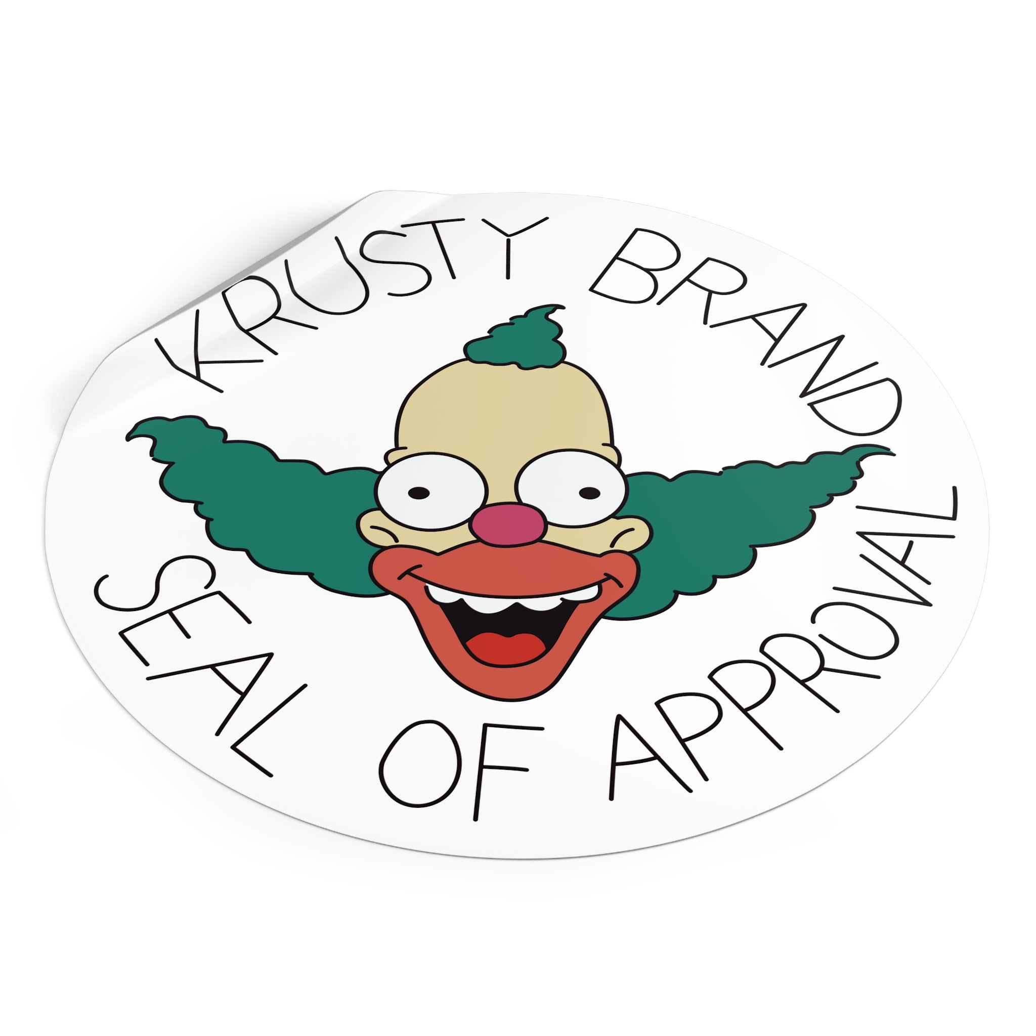 Simpsons Krusty Brand Seal of Approval Round Vinyl Stickers - Etsy