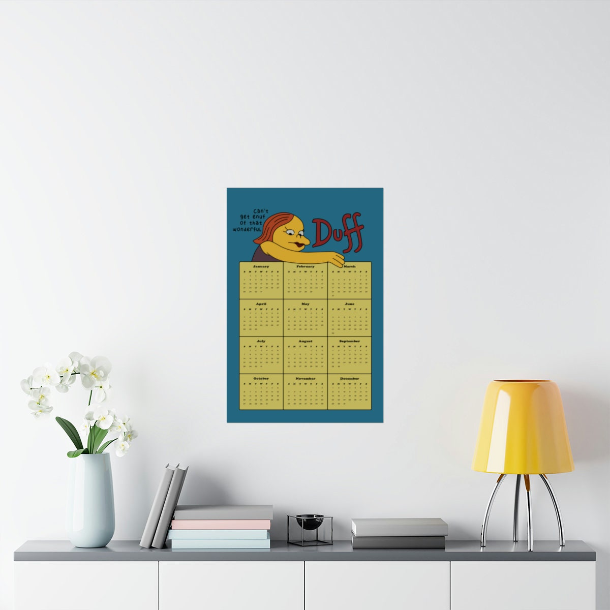 Simpsons Duff Calendar Premium Matte Poster Kwik E Mart - Etsy