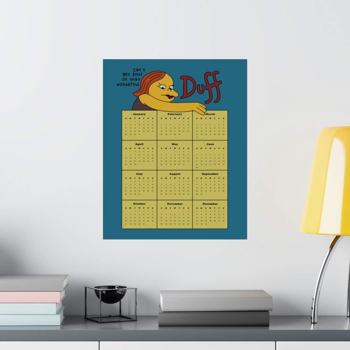 Simpsons Duff Calendar Premium Matte Poster Kwik E Mart - Etsy