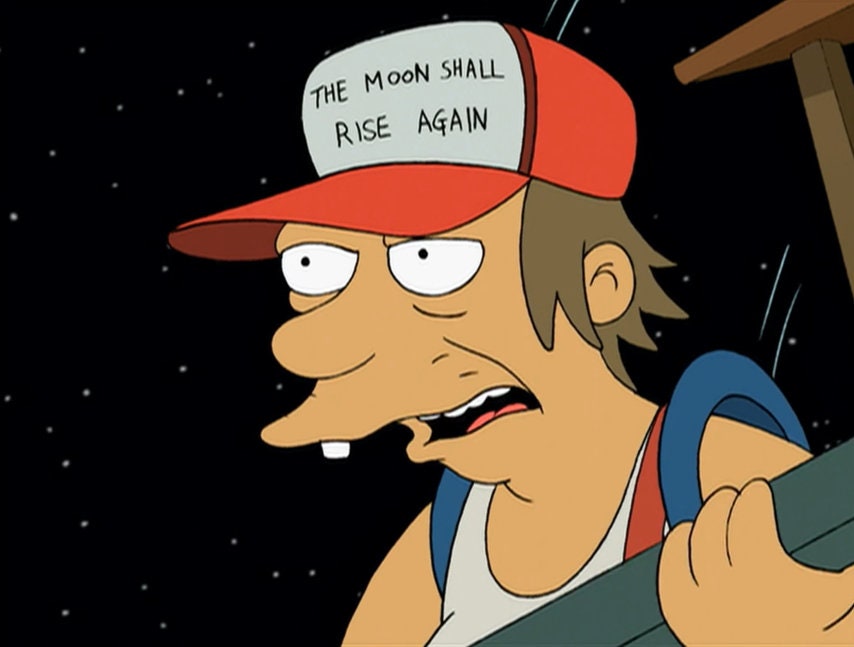Futurama Embroidered 'the Moon Shall Rise Again' Trucker Hat - Etsy