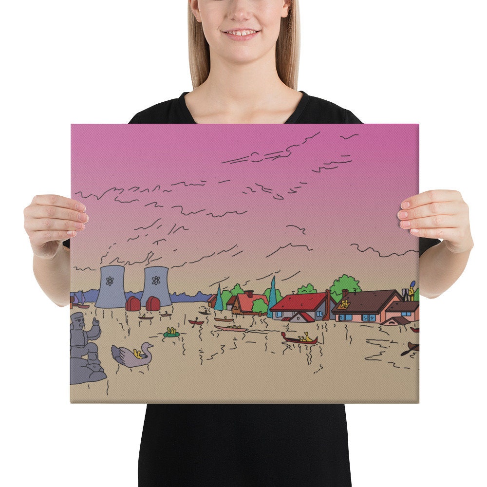 Simpsons Flooded Springfield Canvas Print - Marge Simpson - Etsy