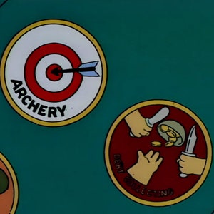 Simpsons 'archery' Embroidered Patch - Etsy