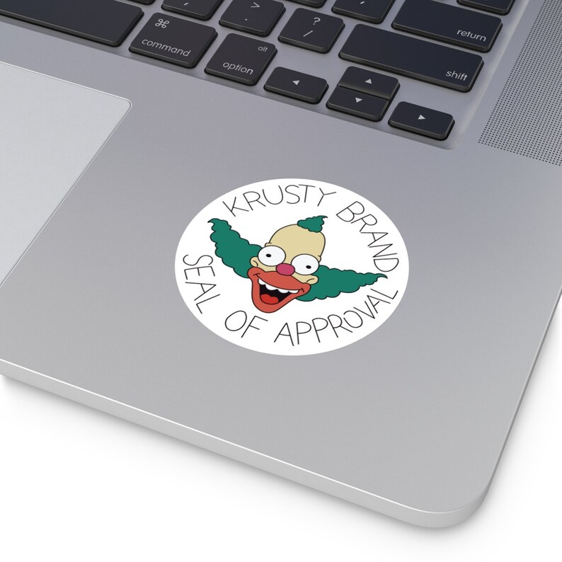 Simpsons Krusty Brand Seal of Approval Round Vinyl Stickers - Etsy