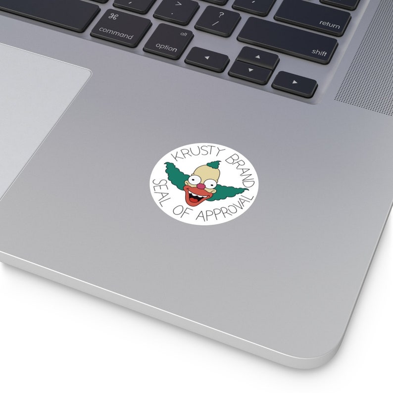 Simpsons Krusty Brand Seal of Approval Round Vinyl Stickers - Etsy