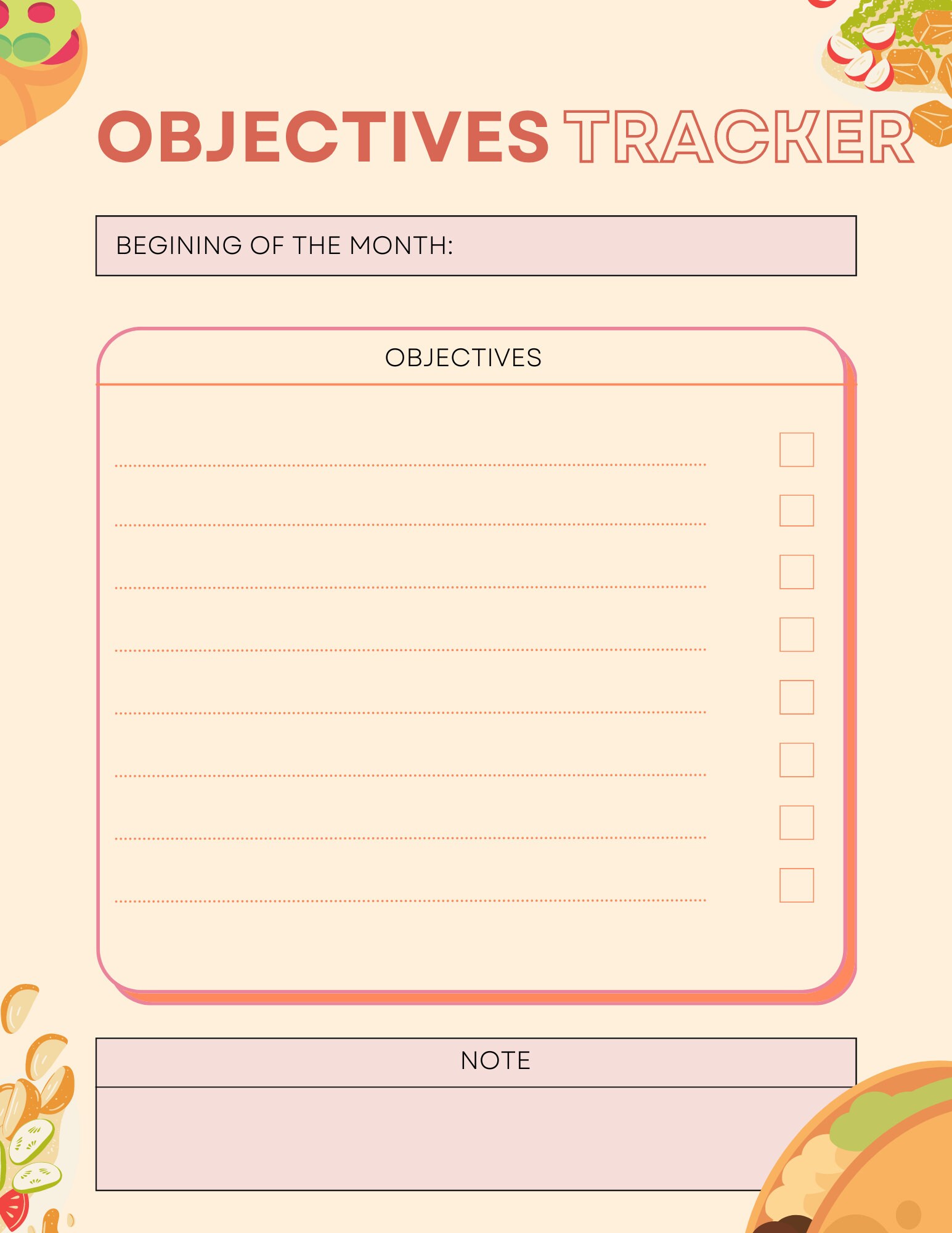 Food Tracker Printable - Etsy