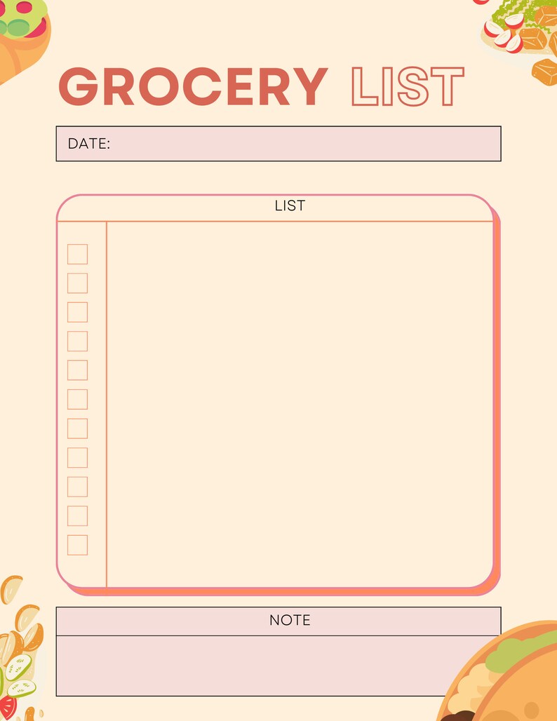 Food Tracker Printable - Etsy