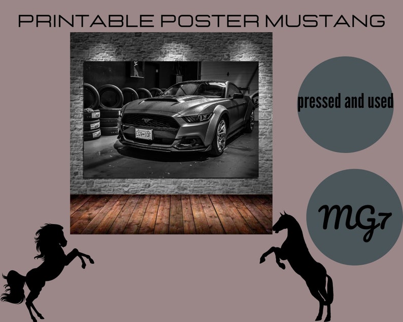 Printable Poster, Digital Printable Poster,mustang Poster,4k Mustang ...