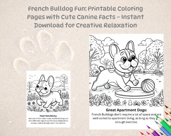 French Bulldog Fun Printable Coloring Pages With Educational Facts ...