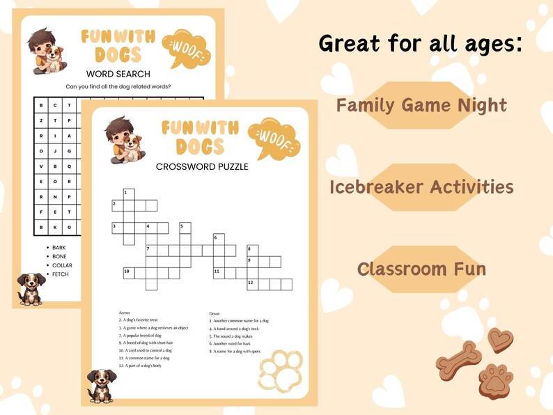 Fun With Our Dog Lover's Puzzle Pack Digital Download Printable Dog ...