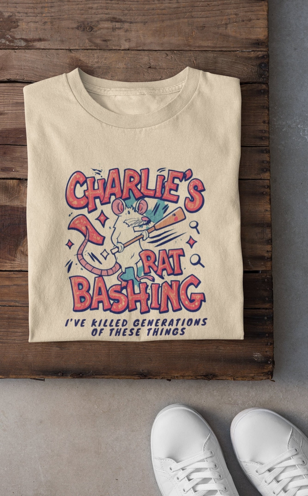 Copy of Always Sunny Charlie's Rat Bashing Funny T Shirt, Charlie Mac ...