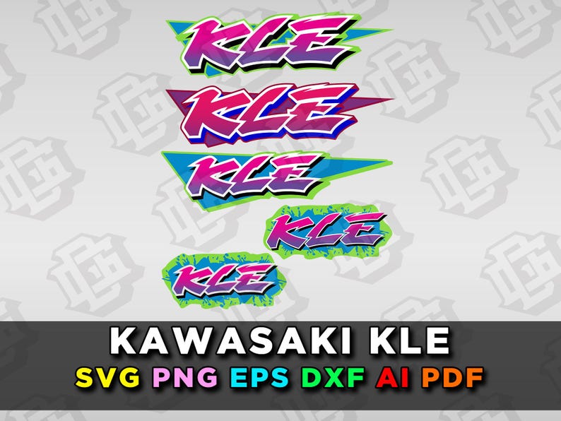 90s Retro Kawasaki KLE SVG PNG Dxf Eps Ai Pdf for Cricut Motocross Cut ...
