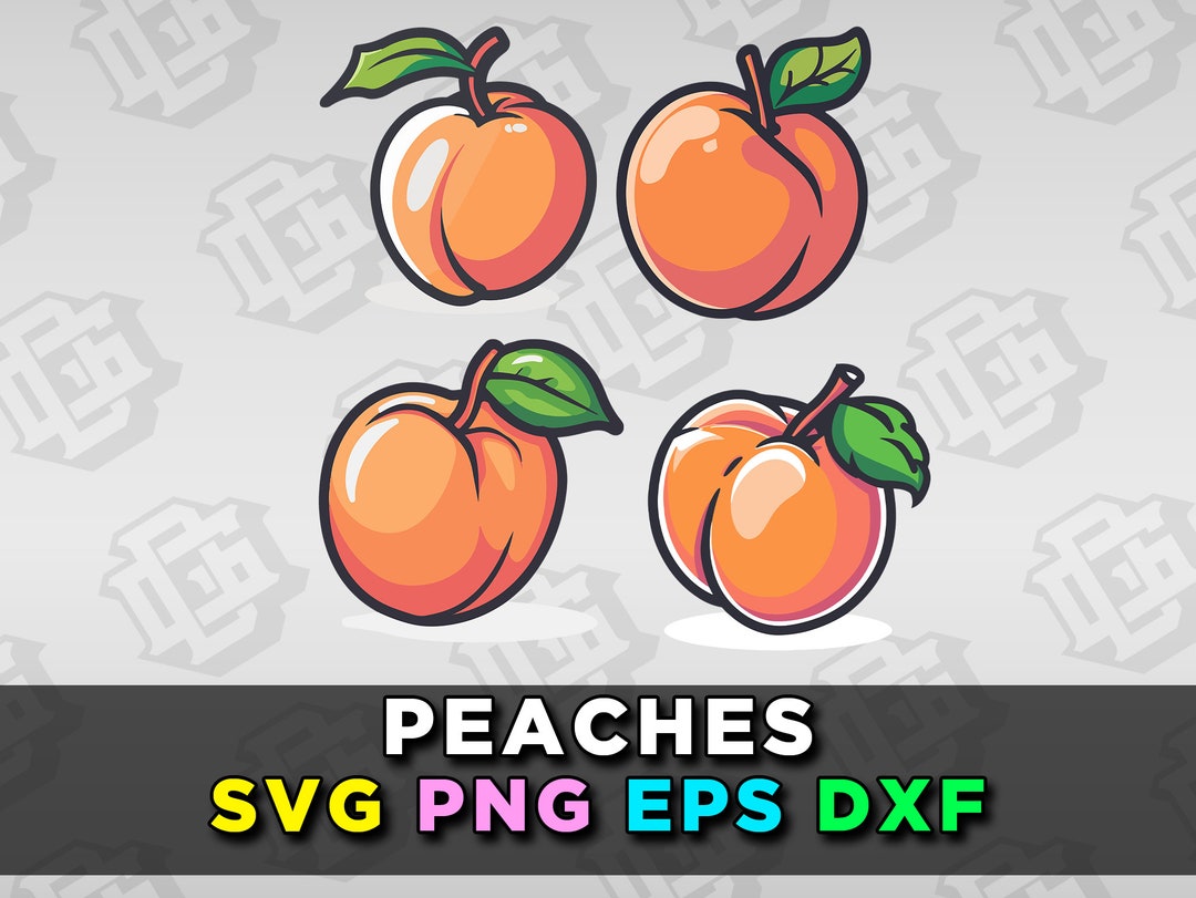 4 Peach SVG PNG Pack Logo Design Peaches Clip Art for Cricut Cut File ...