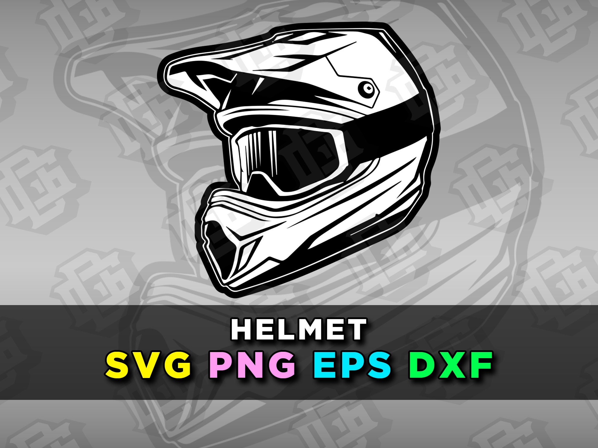 Motocross Helmet SVG Dirtbike ATV UTV Racing Snowmobile Motorcycle ...