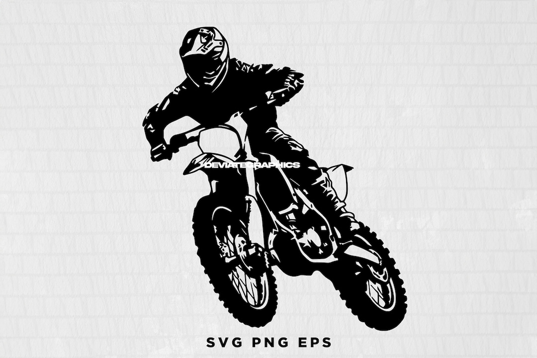 Motocross Racing SVG Motorcycle Silhouette Clip Art Design for Cricut ...