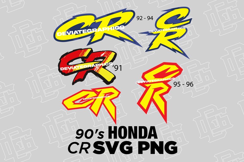 90s Retro Moto MX Logos Bundle SVG PNG Eps Honda Cr, Suzuki Rm, Yamaha ...