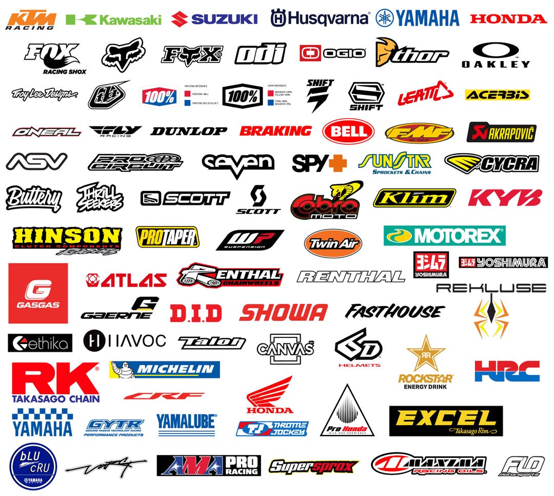 Marcas de motocross SVG DXF png eps Logo Pack MX Patrocinadores Supercross Moto Archivos ...
