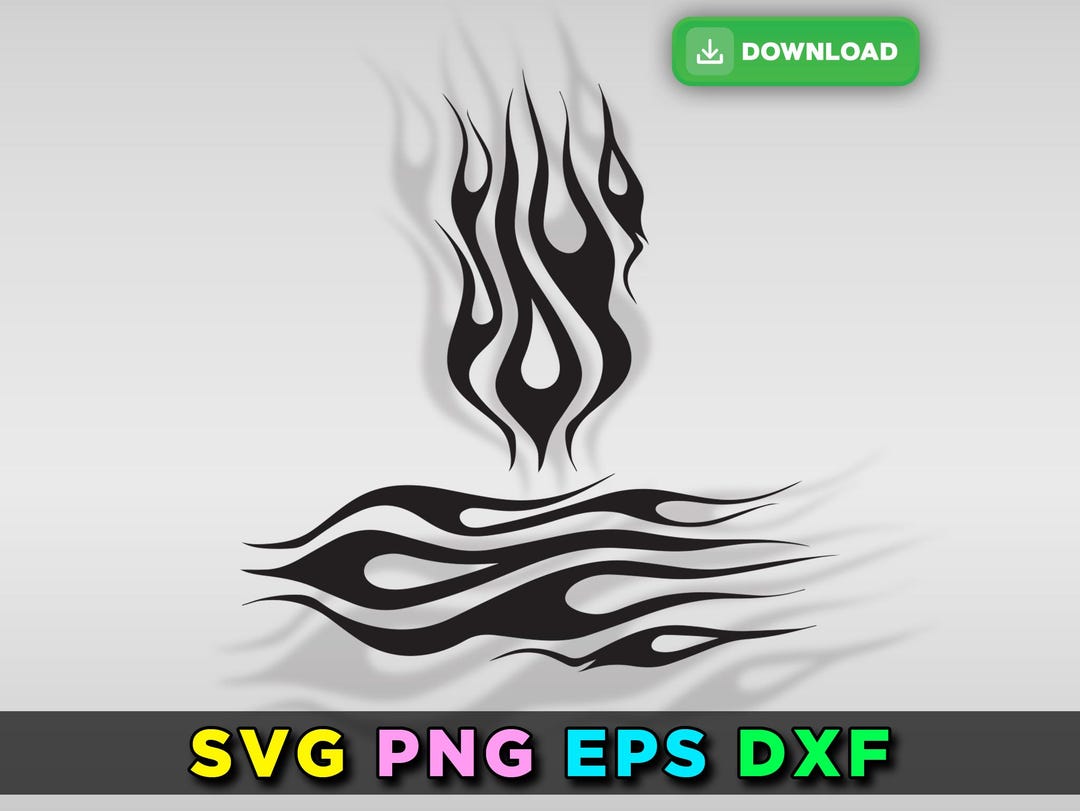 Flames Stencil Outline Silhouette Ghost Flame Fire Tattoo Car ...