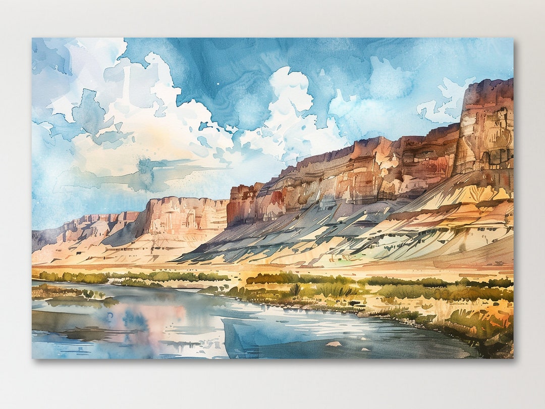 Colorado River Watercolor Download Printable Wall Art Canvas or Poster ...