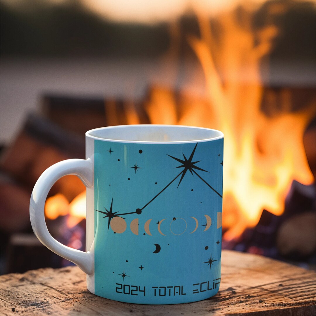 2024 Total Solar Eclipse in Aries Ceramic Mug, North American Solar ...