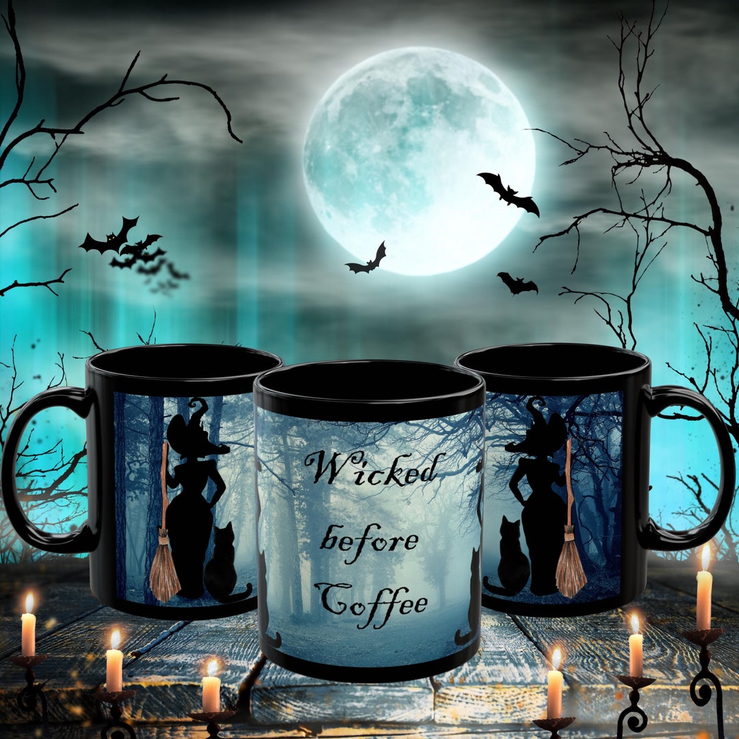 Halloween Witch Black Ceramic 11 Oz Mug, Gift for Halloween, Wicked ...