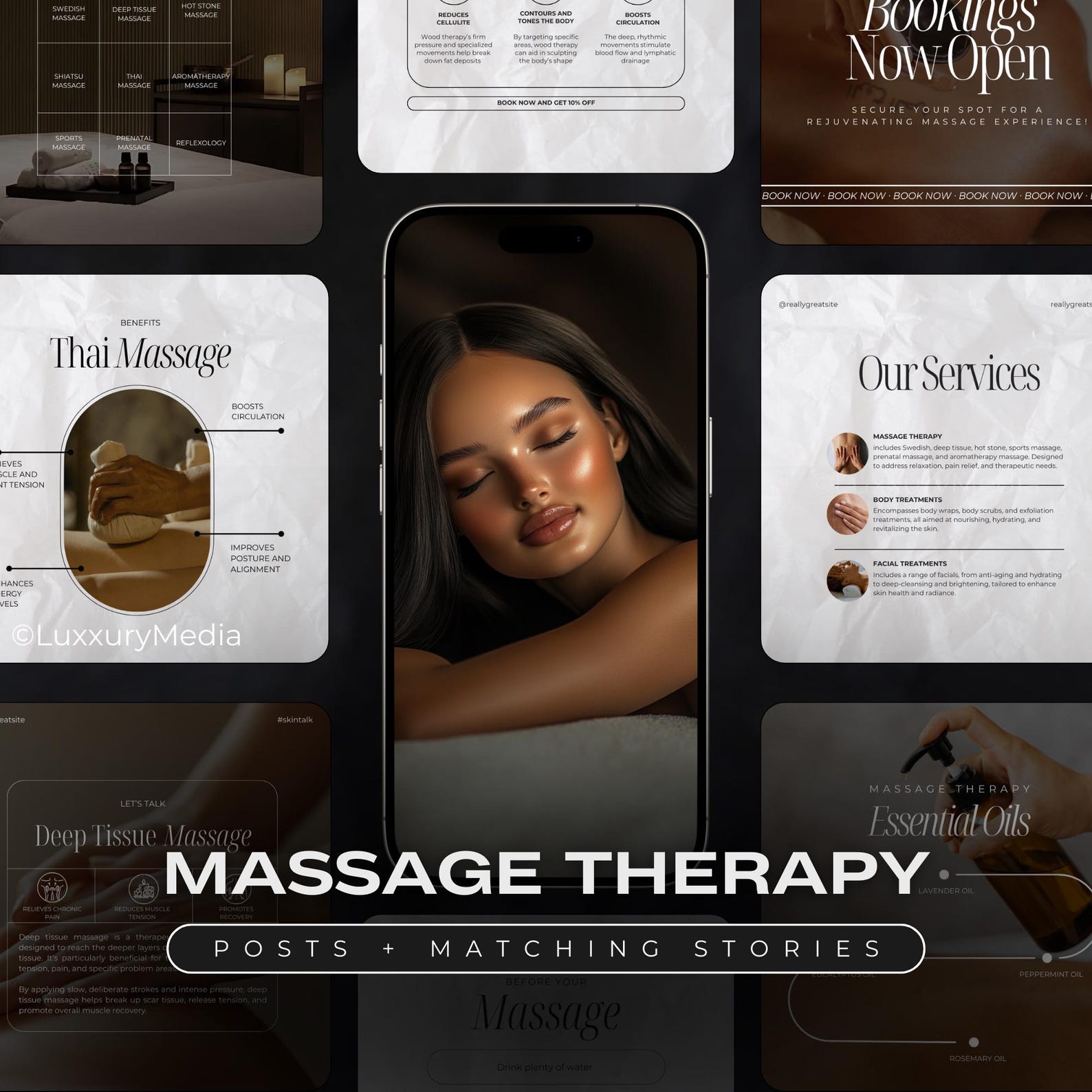 Massage Instagram Posts, Massage Massage Therapy Instagram Templates ...
