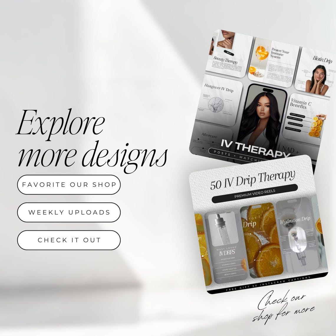 Vitamin Boosters Instagram Templates | Vitamin Injections Social Media ...