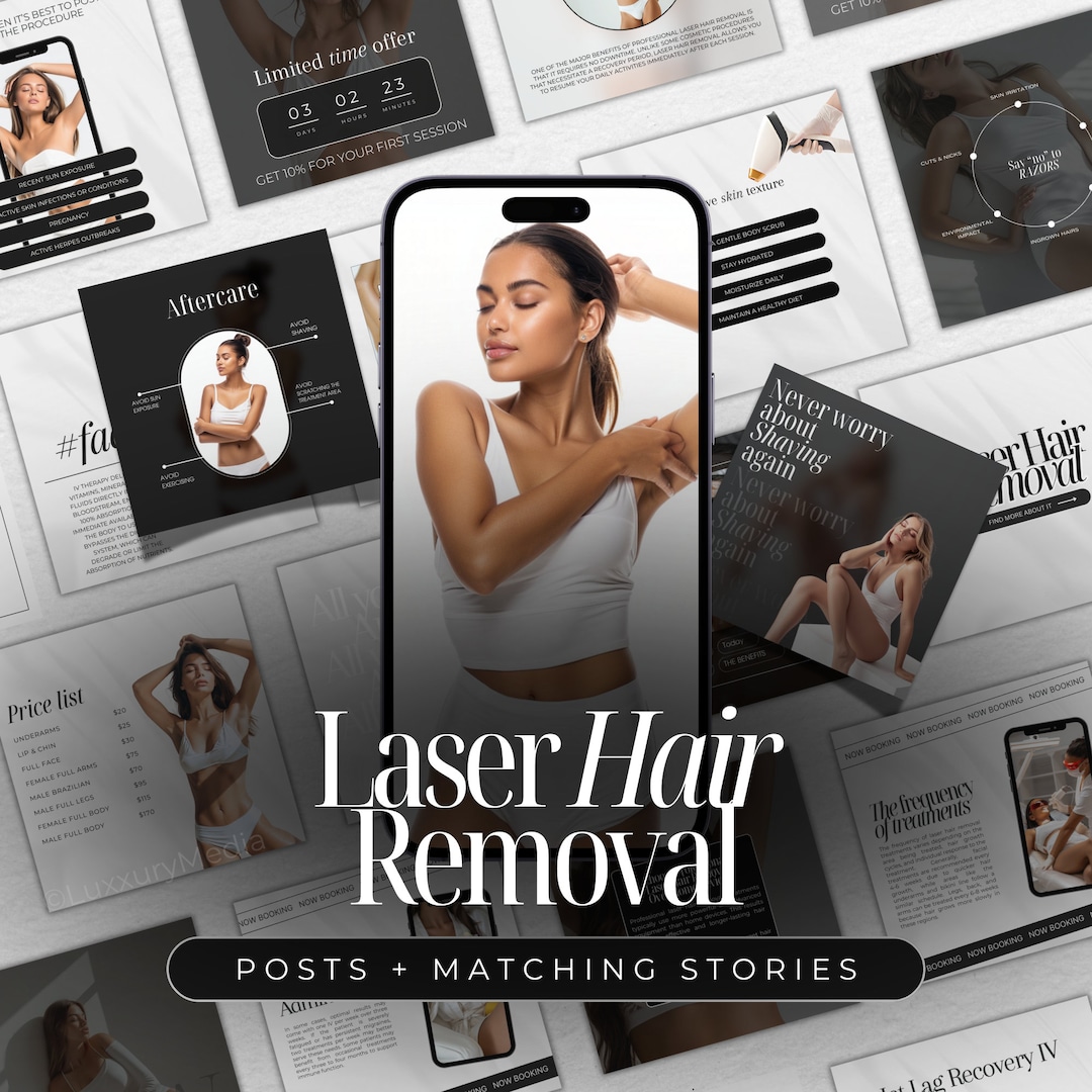 Laser Hair Removal Instagram Templates | Laser Hair Removal Social ...