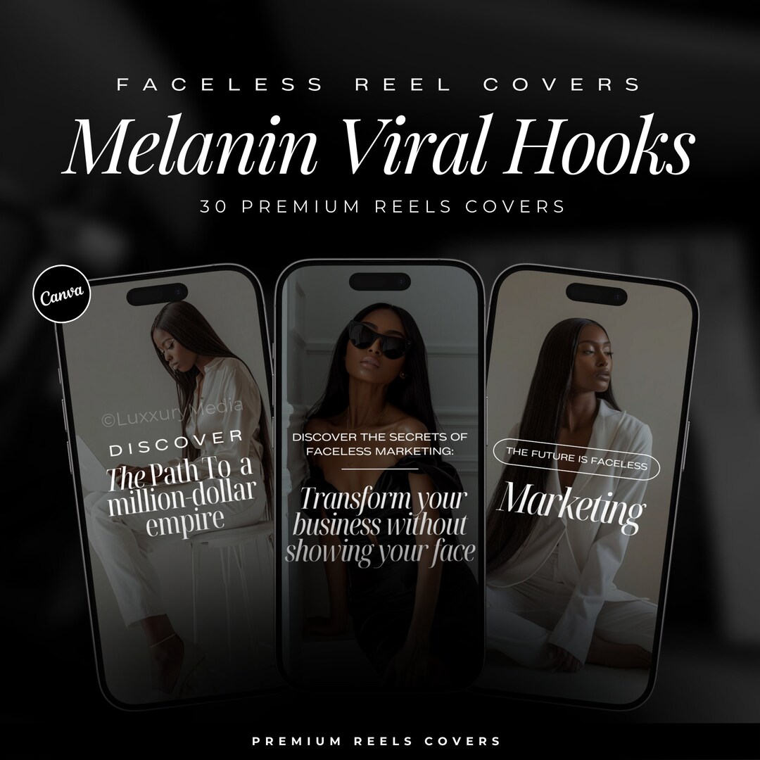 Melanin Reels Covers | Faceless Reels Luxury Instagram Templates ...