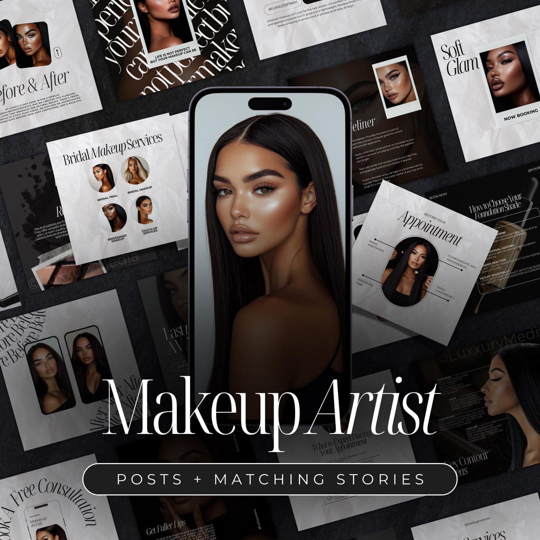 Makeup Artist Instagram Templates | MUA Social Media Templates | Makeup ...