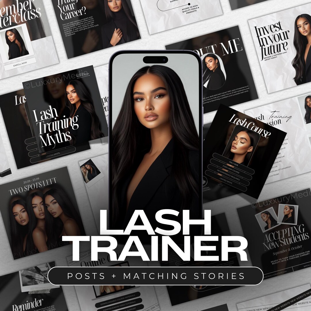 Lash Trainer Instagram Templates | Lash Tech Social Media Posts | Lash ...