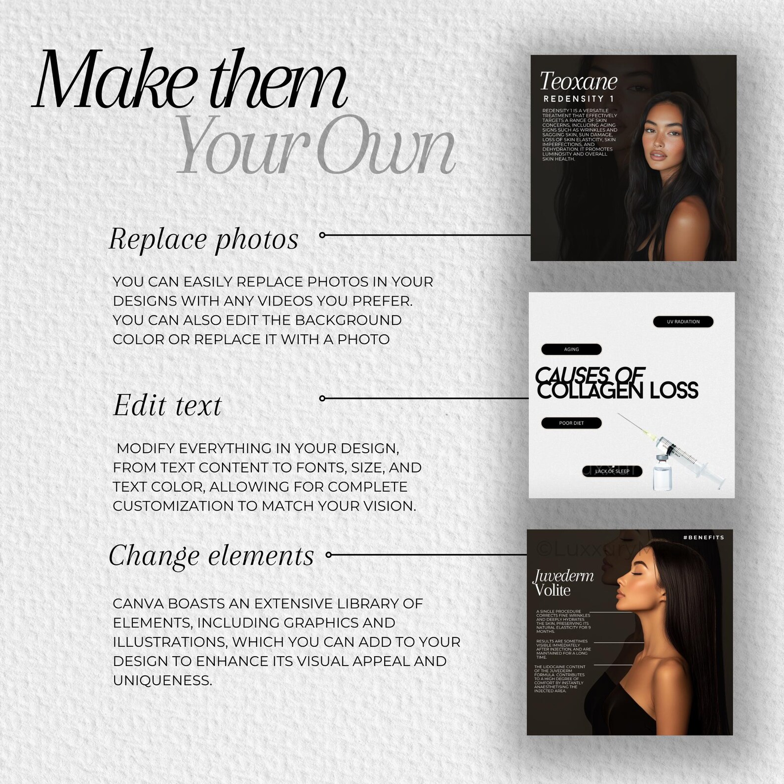 Skin Boosters Instagram Templates | Medspa Social Media Templates ...